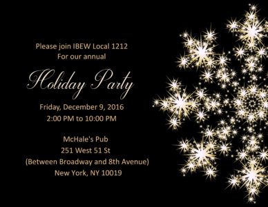 Local 1212 Annual Holiday Party – IBEW Local 1212